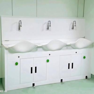 China Antibacterial Artificial Stone Medical Scrub Sink with Touchless Faucet - 800mm to 1950mm Sizes for Hospital Hygiene for sale