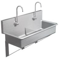 China NSF Certified 24-Inch Medical Scrub Sink with 2 Faucet Holes and Adjustable Legs for Healthcare Facilities for sale