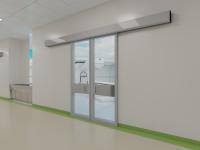 China Hygienic Aluminum Glass Swing Door with Silicone Seals - 50mm Thick Cleanroom Door with 5mm Tempered Glass for sale