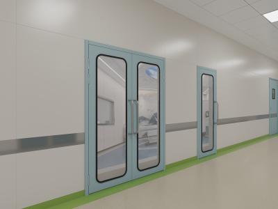 China Single/Double Leaf X-Ray Room Door with Full View Tempered Glass Swing Design for GMP Cleanroom Areas for sale