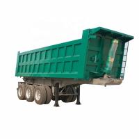 China Customizable Steel 35 40 M3 Stone Transport Tipper Trailer Rear Tilting Semi-Trailer for sale