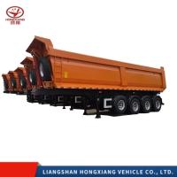 China Van-type Semi Tipper Trailer 35cbm 60 Ton Rear Dump Truck Trailer for Volume Transport for sale