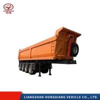 China Van-type Semi Tipper Trailer 35cbm 60 Ton Rear Dump Truck Trailer for Volume Transport for sale