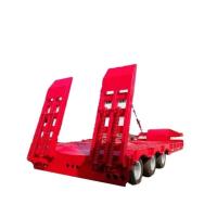 China 50-100 Tons Heavy Duty Gooseneck Truck Lowbed Semi Trailer with Manual Landing Leg for sale