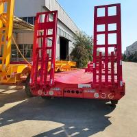 China Flatbed 100 Ton 3 Axle 4 Axles Low Boy Semi Trailer for Heavy Duty Equipment Transport for sale