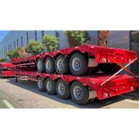 China Low Bed Semi Trailer 50ton 3 Axles Lowbed Semi Truck Trailers Tread 2240mm for and Hauling for sale