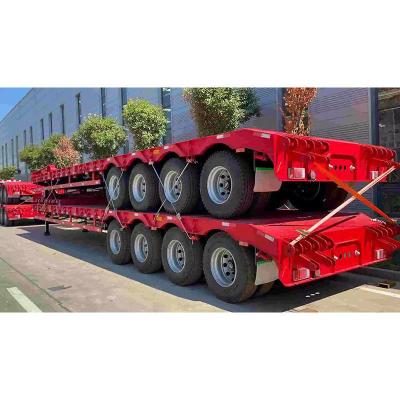 China Heavy Duty Low Flatbed Semi Trailer with Manual Landing Leg and 2240mm Tread for sale