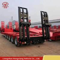 China Please consult customer service for Flatbed 3axels 80tons Lowbed Trailer Low Bed Semi Trailer for sale