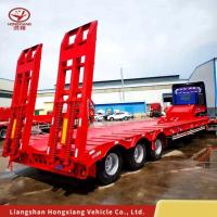 China 80 Ton 100 Ton 120 Ton Hydraulic Gooseneck Detachable Low Bed Trailer with 12r22.5 Tires for sale