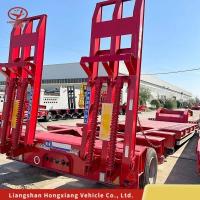 China 80 Ton 100 Ton 120 Ton Hydraulic Gooseneck Detachable Low Bed Trailer with 12r22.5 Tires for sale