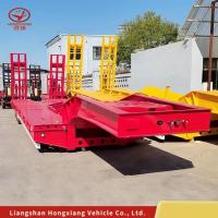 China Low Bed Truck Trailer 60t Semi Trailer 3 Axles 4 Axles for Heavy Duty Transportation for sale