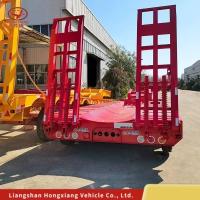 China Low Bed Truck Trailer 60t Semi Trailer 3 Axles 4 Axles for Heavy Duty Transportation for sale