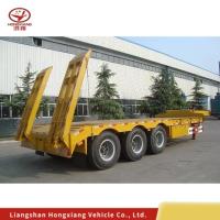 China Low Bed Truck Trailer 60t Semi Trailer 3 Axles 4 Axles for Heavy Duty Transportation for sale