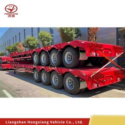 China Self-dumping Low Bed Hauler Semi Trailer Perfect for Long Distance Transport for sale