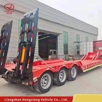 China 40ton 3 Axles 4 Axles Lowboy Semi Trailer with High Load Capacity and Durability for sale