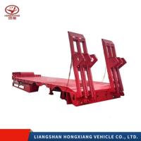 China Hydraulic 3 Axle 60ton Gooseneck Crane Low Bed Trailer Semi-Trailer 13500X3000X1550 mm for sale