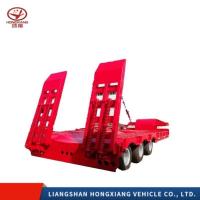 China 3 Axle 20FT 40FT 60 Ton Lowbed Semi Trailer Truck Not Self-dumping and 2240mm Tread for sale