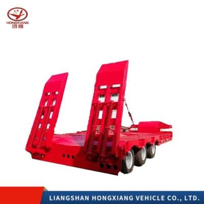 China 3 Axle 20FT 40FT 60 Ton Lowbed Semi Trailer Truck Not Self-dumping and 2240mm Tread for sale