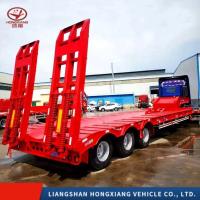 China 3 Axle 20FT 40FT 60 Ton Lowbed Semi Trailer Truck Not Self-dumping and 2240mm Tread for sale