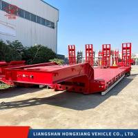 China 3 Axle 20FT 40FT 60 Ton Lowbed Semi Trailer Truck Not Self-dumping and 2240mm Tread for sale