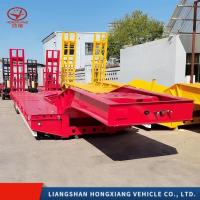 China 3 Axle 20FT 40FT 60 Ton Lowbed Semi Trailer Truck Not Self-dumping and 2240mm Tread for sale