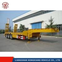 China 40FT Lowbed Truck Trailer Transport 60 Tons Low Bed Trailers 3 Axles Trailer Heavy Duty for sale