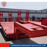 China Heavy Duty Cargo Ship 3 Axle Goose Neck Truck Trailer with 13500X3000X1550 mm Size for sale