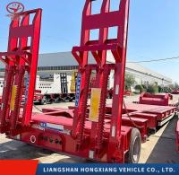 China Landing Leg Two Speed Heavy Duty Excavator Transport Low Loader Bed Semi Truck Trailer for sale