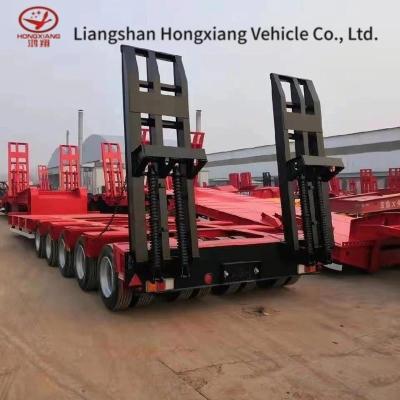 China Flatbed Truck Low Bed Semi Trailer 13500X3000X1550 mm 40ton 3axle for sale