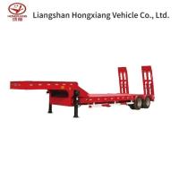 China Flatbed Truck Low Bed Semi Trailer 13500X3000X1550 mm 40ton 3axle for sale