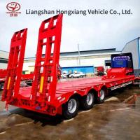 China Flatbed Truck Low Bed Semi Trailer 13500X3000X1550 mm 40ton 3axle for sale