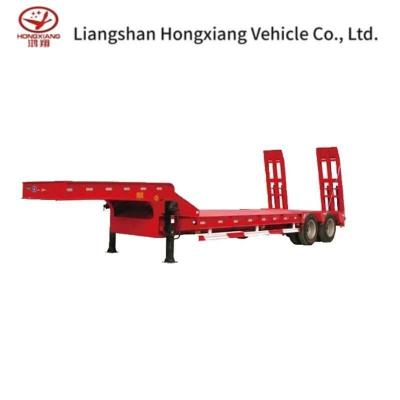 China Hydraulic Extendable Low Loader Heavy Duty Excavator Transport Step Drop Deck 4 Axles for sale