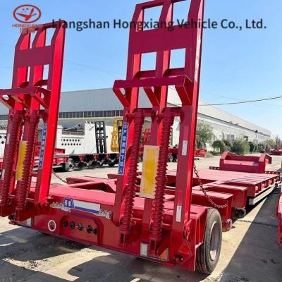 China Steel Tire 12r22.5 60 Tons Low Bed Trailers Heavy Duty 40FT Lowbed Truck Trailer Transport for sale