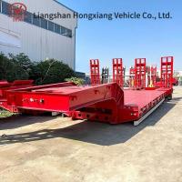 China Steel Tire 12r22.5 60 Tons Low Bed Trailers Heavy Duty 40FT Lowbed Truck Trailer Transport for sale