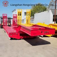 China 13t Axle 3 Axles Heavy Duty Lowbed Semi Trailer 60 Tons 100tons Lowbed Trailer Truck for sale