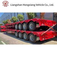 China 40FT Low Bed Trailer Dimensions 35 Ton Semi Truck Trailer with Two Speed Landing Leg for sale