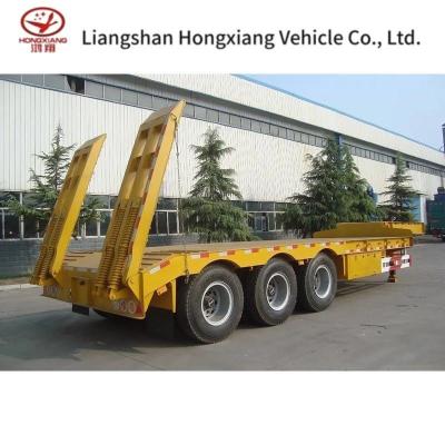 China Grade Heavy Duty 60ton Gooseneck Lowboy Trailer Trucks 3/4 Axles Lowbed Semi Trailer for sale