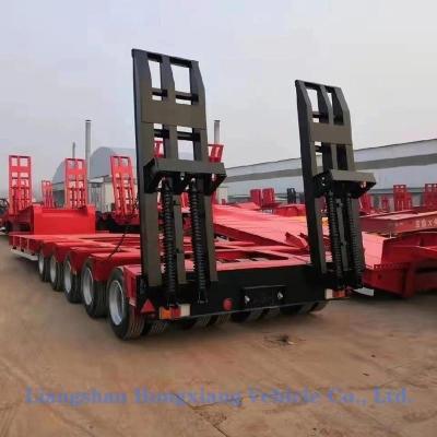 China 30-100 Tons Low Bed Semi-Trailer with Multi Axles and 13500X3000X1550 mm Measurements for sale