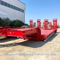 China Flatbed Container Gooseneck Excavator Transport Semi Trailer Trucks 100ton Lowbed Truck Trailers for sale