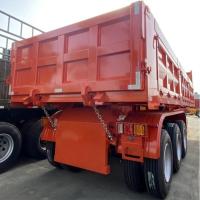 China Dual Line Braking System 3 Axles Rear Tipper Trailer with Standard 28ton Landing Gear for sale