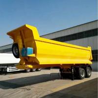 China Dual Line Braking System 3 Axles Rear Tipper Trailer with Standard 28ton Landing Gear for sale