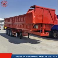 China 3 Axles Self Dumping Transport Rollover Type Semi Steel ISO Trailers for Self-dumping for sale