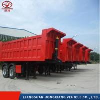 China 3 Axles Self Dumping Transport Rollover Type Semi Steel ISO Trailers for Self-dumping for sale