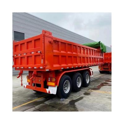 China Custom U Type Dump Tipper Trailer 50tons 3 Axle Dump Trailer ABS Anti-lock Braking System for sale