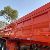 China Customized Tipping Gravel Semi Bottom Gooseneck Dump Haulers Semi Trailer with Steel for sale