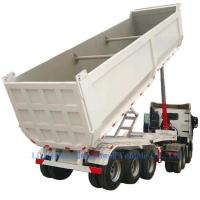 China Customized Tipping Gravel Semi Bottom Gooseneck Dump Haulers Semi Trailer with Steel for sale