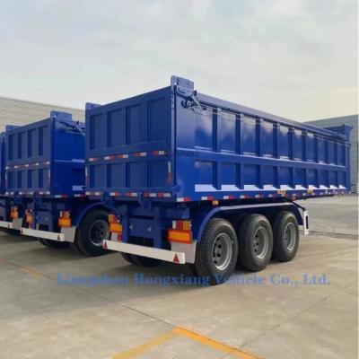 China Three-Axle Low-Bed Semi-Trailer Galvanized Trailer for Heavy Equipment Transportation for sale
