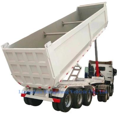 China One-Piece Rear-Turn Semi-Trailer Excavator Dump Car Truck Trailer for Stones and Sands for sale