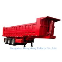 China Flatbed Rear Dump Tipper Truck Dimension 9300*2500*3800mm Dump Semi Trailer for Market for sale