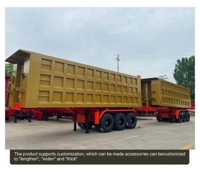 China 60 Ton 70 Ton Optional Lifting Tipper Dump Semi Trailer Truck Steel Hydraulic EHL9400ZHX for sale